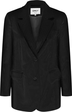 Only Damen Onlreina L/S Pinstripe Blazer TLR, Black, 38