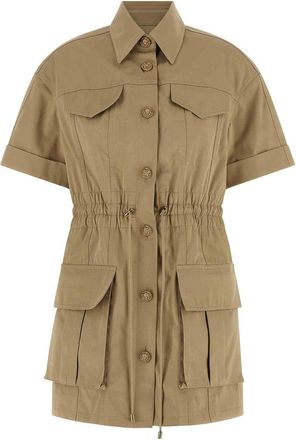 Balmain Robe Au Genou - Vert