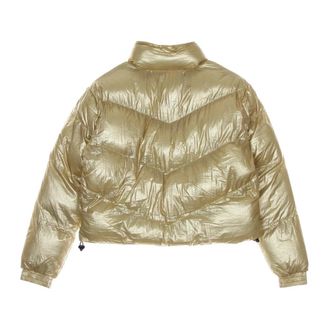 Karl Kani Goldene Pufferjacke mit M&uuml;nzrei&szlig;verschluss - - Jackets - Damen - Gelb - S