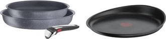 T-fal Ingenio Lot de 2 po&ecirc;les + poign&eacute;e amovible, Induction, Rev&ecirc;tement antiadh&eacute;sif, Empilable & Ingenio Po&ecirc;le &agrave; cr&ecirc;pe 27 cm, Induction, Rev&ecirc;tement antiadh&eacute;
