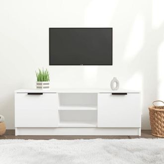 vidaXL Meuble tv Blanc 102x35x36,5 cm Bois ding&eacute;nierie