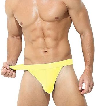 Generic String pour homme - Sous-v&ecirc;tements en nylon pour homme - Sexy et confortable - Mince - Couleur unie - Taille basse - Sous-v&ecirc;tements de sport &agrave; fines c