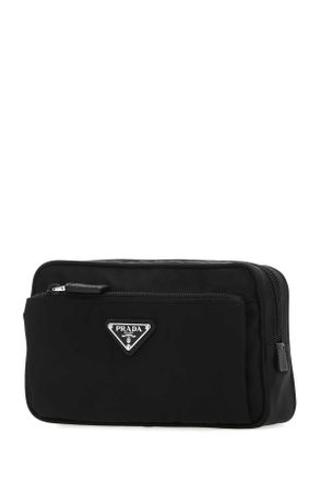 Prada Mens Black Re-Nylon Belt Bag Nero Poliammidericiclata-Vitello Marsupi
