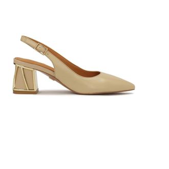 Kazar Beige Pumps mit dekorativem Absatz - - Shoes - Damen - Beige - 37 EU