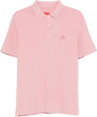 Isaia Homme, Tops, Rose, Taille: 3XL Polo Brod&eacute; &agrave; Manches Courtes
