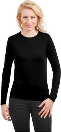 JL De La Tour Pull Femme col Rond 100% Cachemire (as4, Alpha, s, Regular, Regular, Noir)