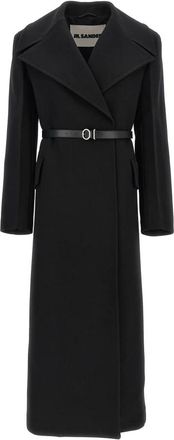 Jil Sander Femme, Manteaux, Noir, Taille: 38 FR Manteau crois&eacute; compact