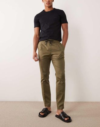 HUGO BOSS HUGO Red - Getlin - Pantalon slim habill&eacute; - Vert moyen