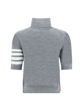 Thom Browne Womens Turtleneck Sweater Lt Grey
