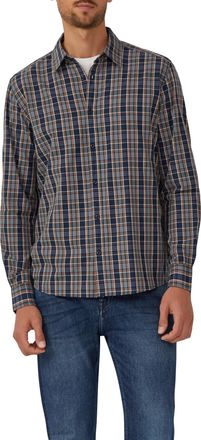 s.Oliver Regular Fit: Kariertes Baumwoll-Hemd mit Kentkragen