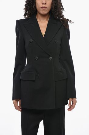 Balenciaga Zweireiher aus reiner Wolle mit Spitzrevers und Pattentaschen Balenciaga