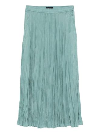 Joseph jupe mi-longue en soie à plis - Bleu