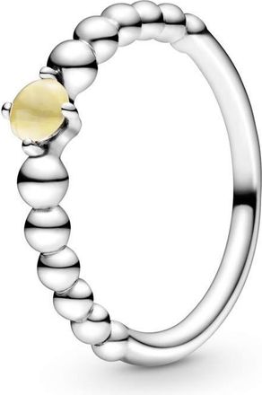 Pandora Damen-Solit&auml;r Jahresring 925 Sterlingsilber mit - Ringgr&ouml;&szlig;e 52 198598C11-52, Gelb