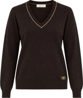 Yes-Zee V-Ausschnitt Strickware - - Knitwear - Damen - Braun - S