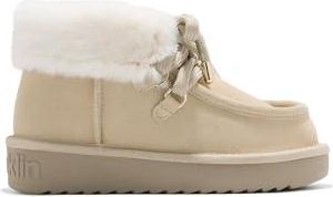 D.Franklin Bottines Femme Ext&eacute;rieur en Cuir et Doublure Int&eacute;rieure en Fourrure Nordic Mid Fur Cr&egrave;me - Bottes pour Femme - Mode d&eacute;contract&eacute;e - Taille (38) - Mod&egrave;l