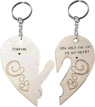 Generic Porte-cl&eacute;s pour couple de Saint-Valentin, &laquo; You Hold The Key to My Heart &raquo; pour lui et elle, cadeau de Saint-Valentin, 1 pi&egrave;ce., taille unique