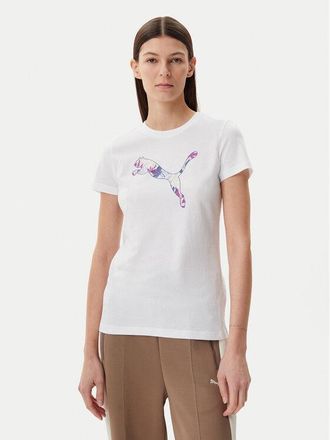 Puma T-Shirt Floral Cat 685081 Weiß Regular Fit
