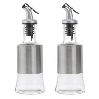 Pretyzoom &Ouml;lflasche Set 2Er 200Ml Glas Gew&uuml;rzflasche &Ouml;lspender Tropffrei Mit Edelstahl Ausgie&szlig;er F&uuml;r K&uuml;che Essig Sojasauce Transparent