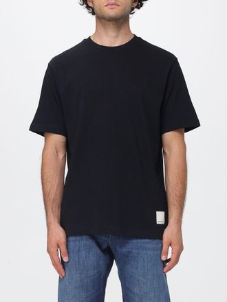 Emporio Armani T-shirt en coton avec logo contrastant et &eacute;paules tombantes