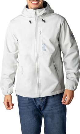 Sublevel Herren &Uuml;bergangsjacke Softshell mit Brusttasche und Kapuze light-grey XXL