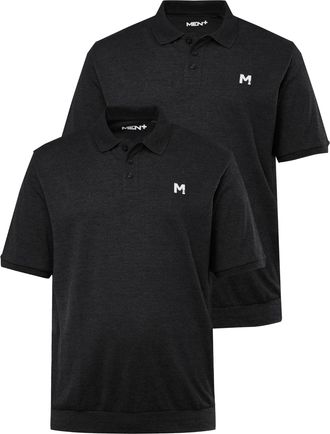 Men Plus Herren gro&szlig;e Gr&ouml;&szlig;en &Uuml;bergr&ouml;&szlig;en Menswear L-8XL Men+ Poloshirts, 2er-Pack, Bauchfit, Basic, Piqu&eacute;, Halbarm, bis 10 XL schwarz 8XL 836266100-8XL