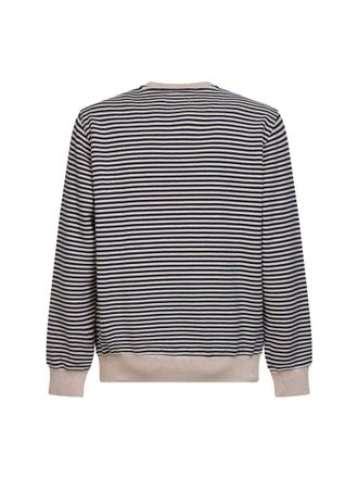 MC2 Saint Barth Mens Sweatshirt Ponza Blue-Cream Cotton Sweatshirts Sweater