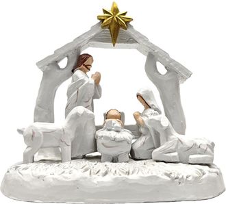 Generic Krippe - Jesus Geburt Figuren aus Harz | Krippe Figuren Feiertage Verzierung,für Schlafzimmer Wohnzimmer Büro Kirche Schule Festliche Geschenke Famili