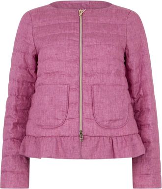 Herno Femme, Vestes, Rose, Taille: 46 FR Veste &Eacute;l&eacute;gante Rembourr&eacute;e Avec Volant