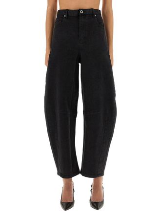 Self Portrait Barrel Leg Jeans - Black