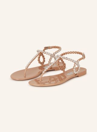 Aquazzura Aquazzura Zehentrenner Almost Bare Crystal Jelly Mit Schmucksteinen rosa