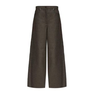 Max Mara Pantalon Gennaio en Laine - Femme - Pantalons - Gris - Taille: 36 FR