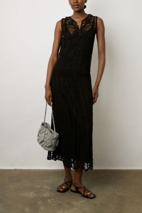 Gerard Darel Robe midi en crochet - EDENA - Noir