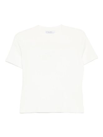 Max Mara t-shirt côtelé à encolure ras du cou - Blanc