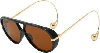 Generic Lunettes de soleil surdimensionnées uniques tendance punk uv400, noir/marron, Taille unique