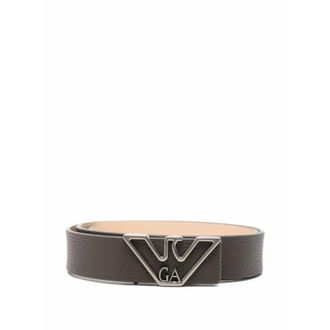 Emporio Armani G&uuml;rtel mit Logo-Plakette - - Accessories - Damen - Grau - 95 CM