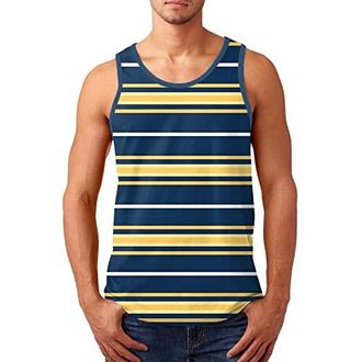 Generic D&eacute;bardeurs ray&eacute;s pour hommes &eacute;t&eacute; ray&eacute; d&eacute;contract&eacute; haut de plage chemise mode sport sans manches chemise de plage tops l&acirc;che d&eacute;bardeur chemise, jaune, 