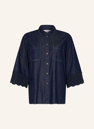 Marina Rinaldi Marina Rinaldi Oversized-Jeansbluse Mrsabissi Mit 3/4-Arm blau