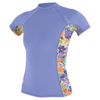 O'Neill Womens Side Print Short Sleeve Rash Vest 5405S - Lily/Samiflor Oneill Womens Size - L