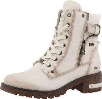 Mustang Jeans Damen Stiefelette mit Zierrei&szlig;verschluss 15M0082001, Gr&ouml;&szlig;e:37 EU, Farbe:Wei&szlig;