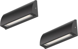 LEDs Com 2 pièces Applique murale LED/éclairage descalier SEGIN pour lextérieur, IP54, plat, downlight, noir mat, carré, 6,3 W, 630lm, blanc froid