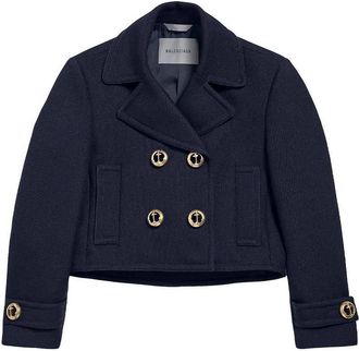 Balenciaga Kurzer Mantel - Blau