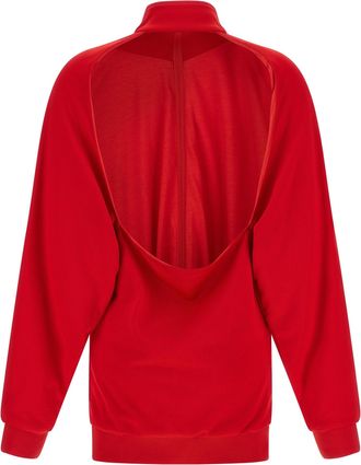 Balenciaga Logo-Embroidered Fleece Dress - Red