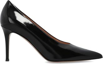 Gianvito Rossi Femme, Chaussures, Noir, Taille: 37 1/2 EU Chaussures &agrave; talon en cuir Robbie