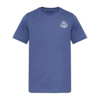 Moncler T-Shirt mit Print-Logo - - Tops - Herren - Blau - M