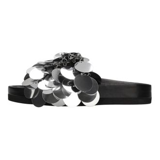 Paco Rabanne Sparkle Leder Pantoletten - - Shoes - Damen - Schwarzk - 36 EU