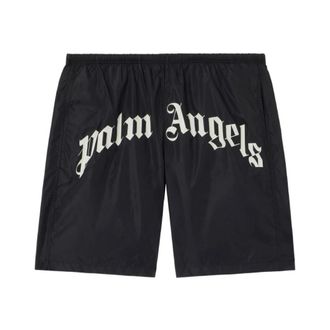 Palm Angels Curved Logo Badeshorts - - Swimwear - Herren - Schwarzk - XS