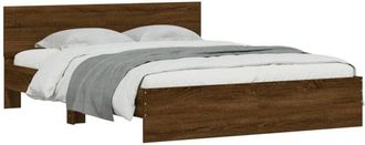 vidaXL Bettgestell mit Kopfteil Braun Eiche-Optik 140x190 cm Vidaxl