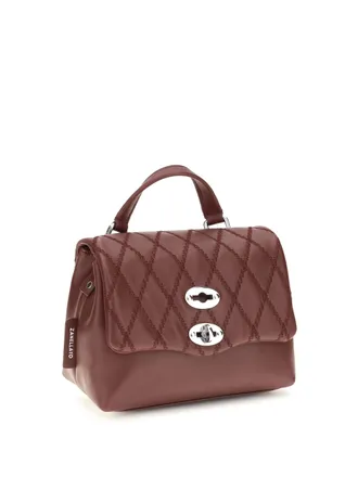 Zanellato Womens Mini Postina Tram&egrave; Leather Top Handle Bag Red Palio Di Siena Calf Bos Taurus Shoulder Hand