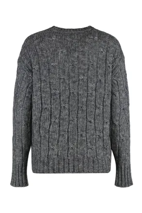 Max Mara Womens Cabaret Cotton Blend Crew-Neck Sweater Grey