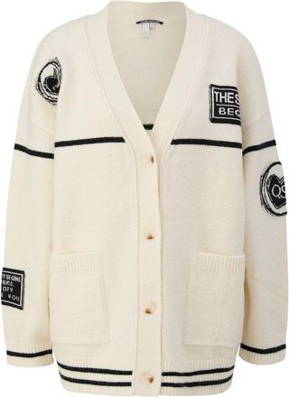 QS by s.Oliver Cardigan Strickjacke L&auml;ssige Oversize-Strickjacke mit Patches